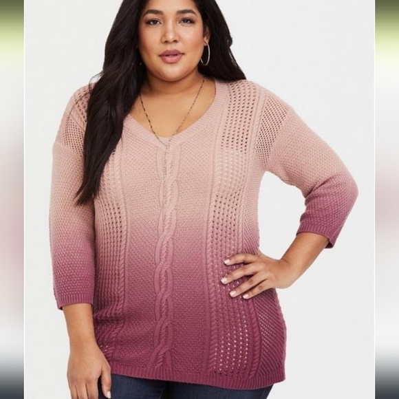 torrid | Sweaters | Torrid Pink Blush Mauve Ombre Sweater Sz 2 | Poshmark
